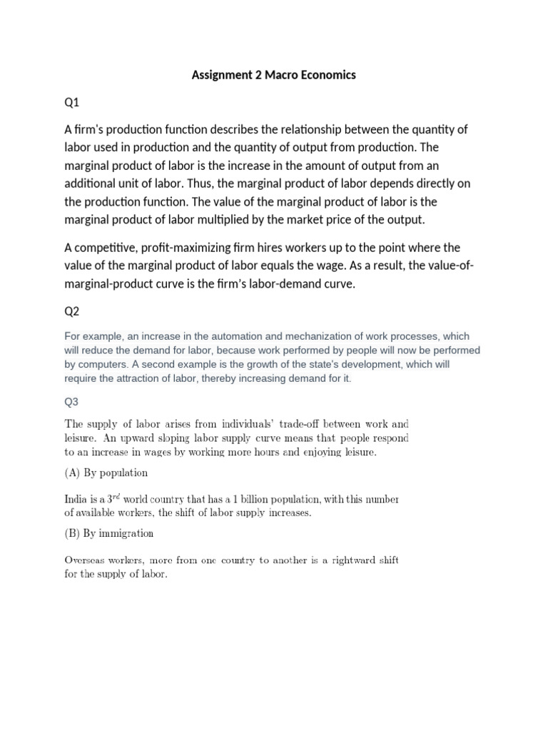 Assignment 2 Macro Economics | PDF