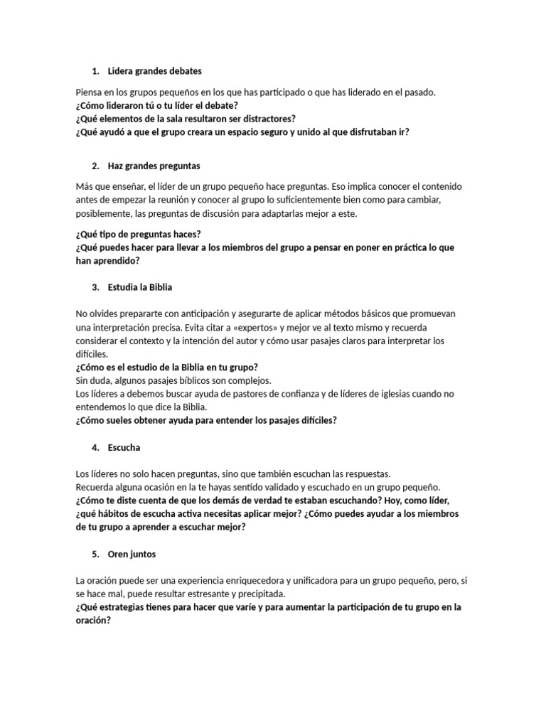 Consejos Prácticos para Líderes de GPC | PDF