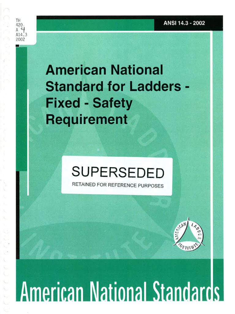 ANSI A14.3-2002 Ladders Fixed Safety | PDF