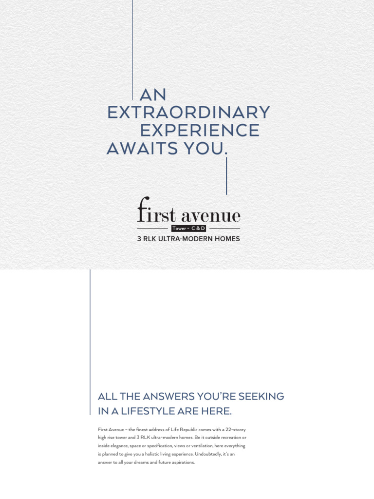Life Republic First Avenue Tower C&D Brochure August 2023 | PDF