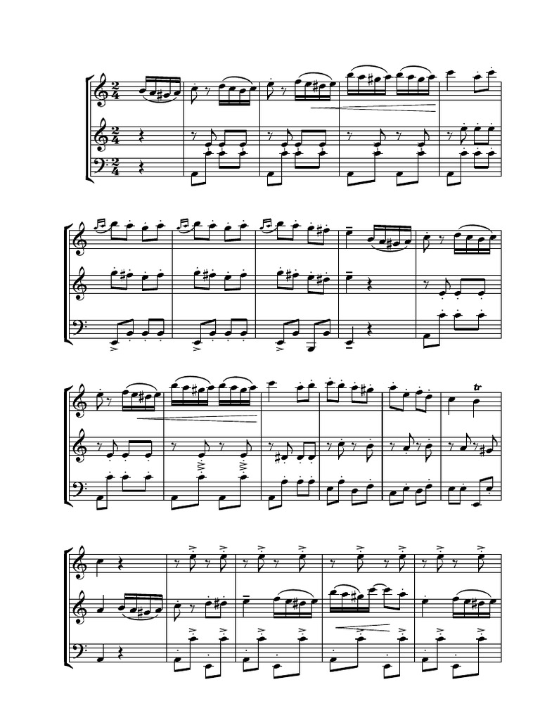 Mozart Marche Turque Jazz Trio - Full Score | PDF
