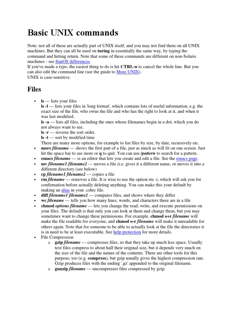 Basic UNIX Commands | PDF | Filename | Computer File Basic UNIX Commands | PDF | Filename | Computer File