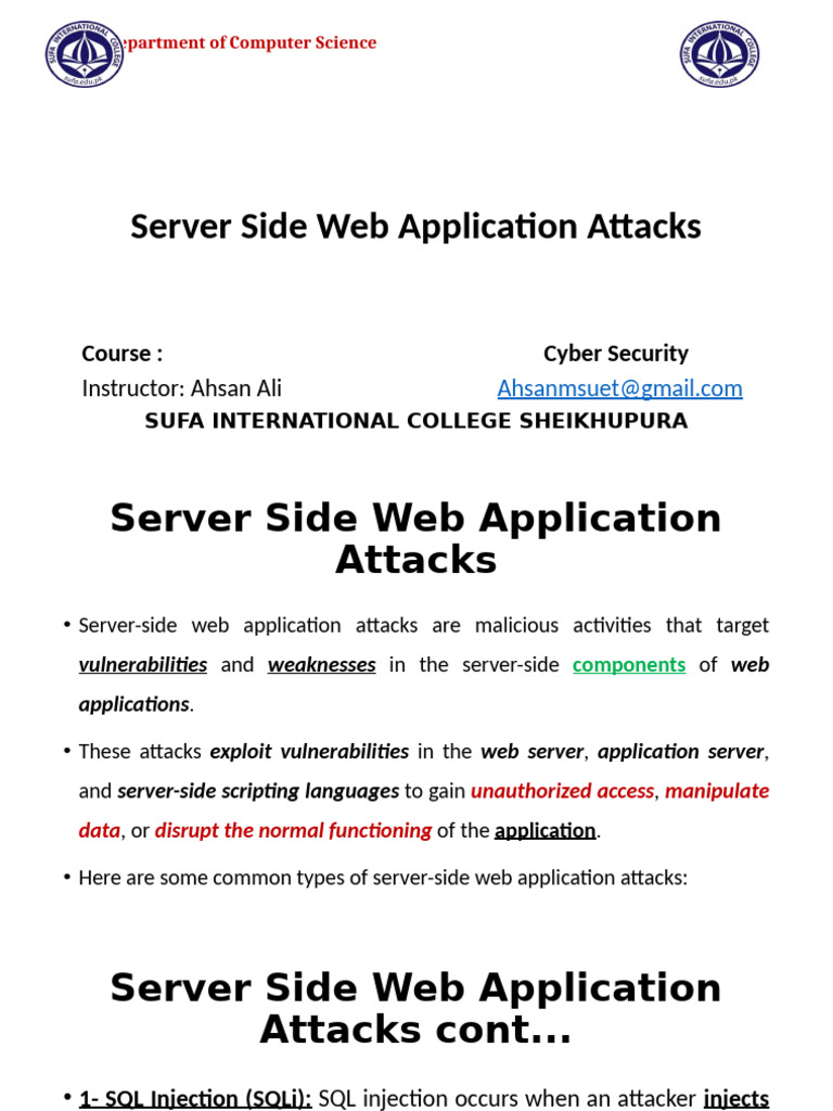 Server Side Web Application Attacks | PDF