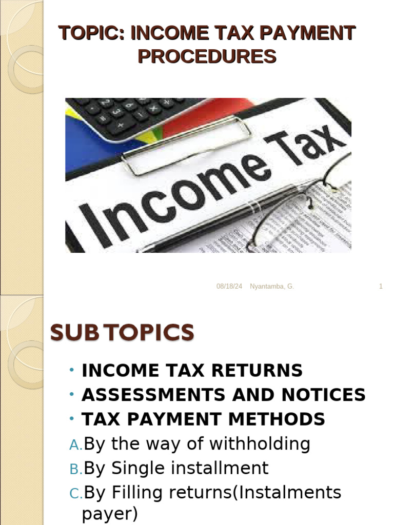 TOPIC 7 - Income Tax Payment Procedures | PDF
