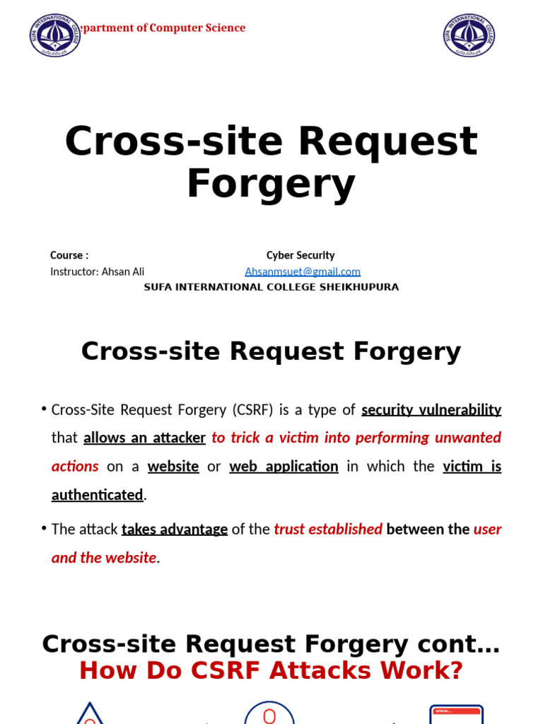8.cross-Site Request Forgery | PDF