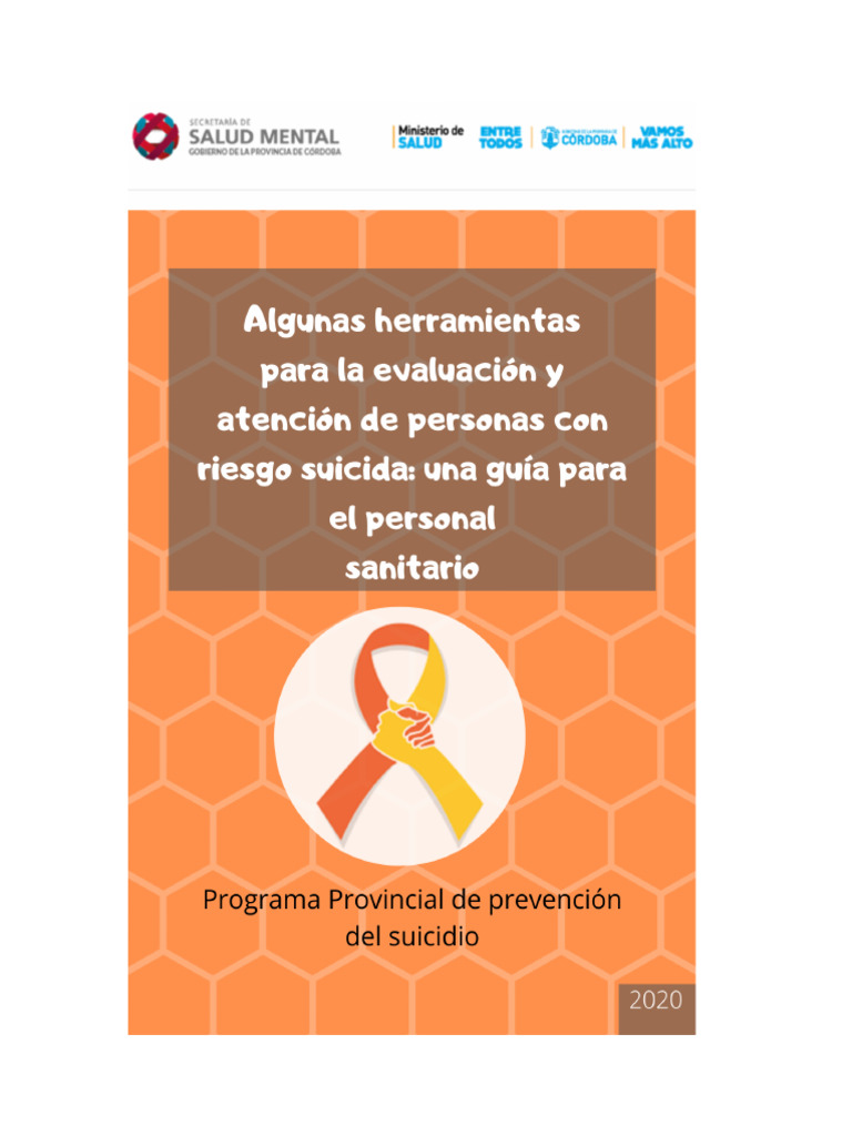 Programa Prov. de Prevención Del Suicidio - Algunas Herramientas para La Evaluación y Atención ...