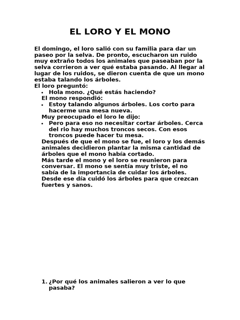 El Loro Y El Mono Plan Lector Pdf
