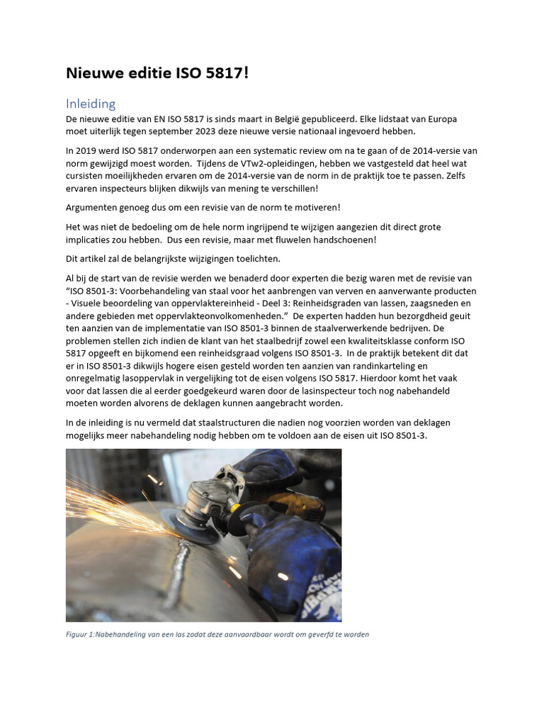 Artikel Iso 5817 Editie 2023 Be Met Fotos | PDF