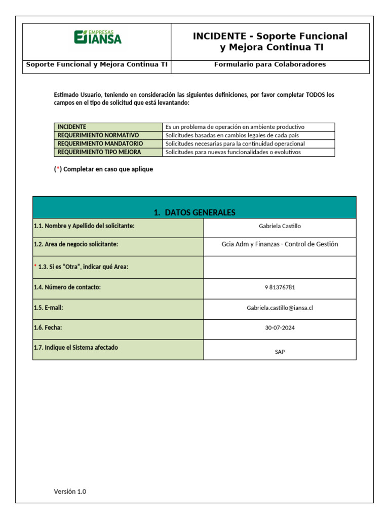 Formulario RDC Solicitudes TI - SmartSheet PEP Padres y PEP Hijos | PDF