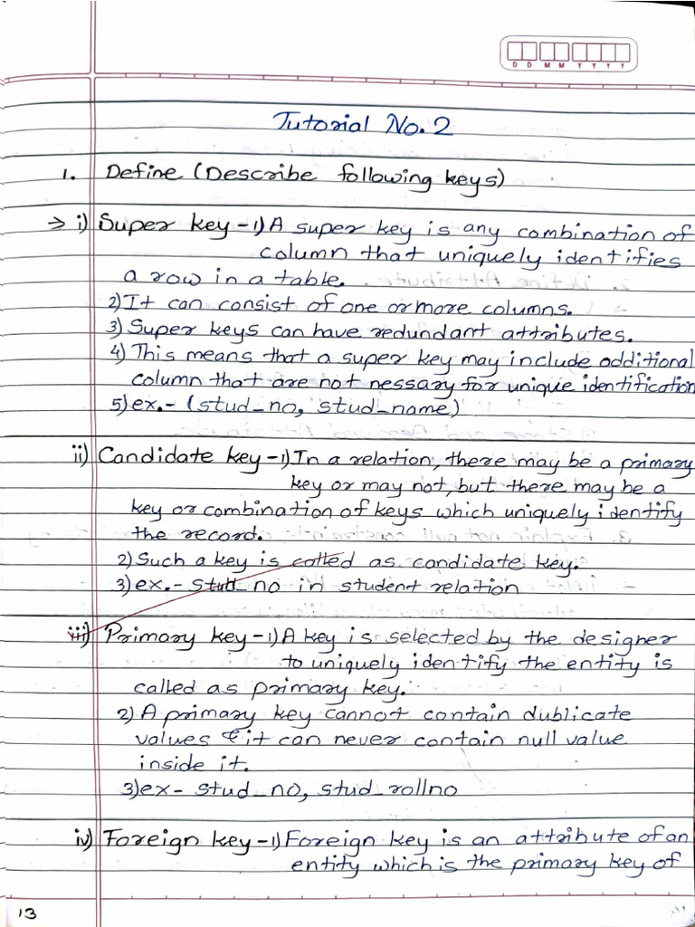DBMS Tutorial No. 2 | PDF