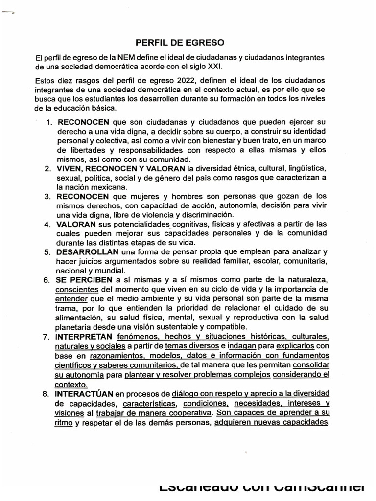 Perfil de Egreso Fase 3 y 4 | PDF