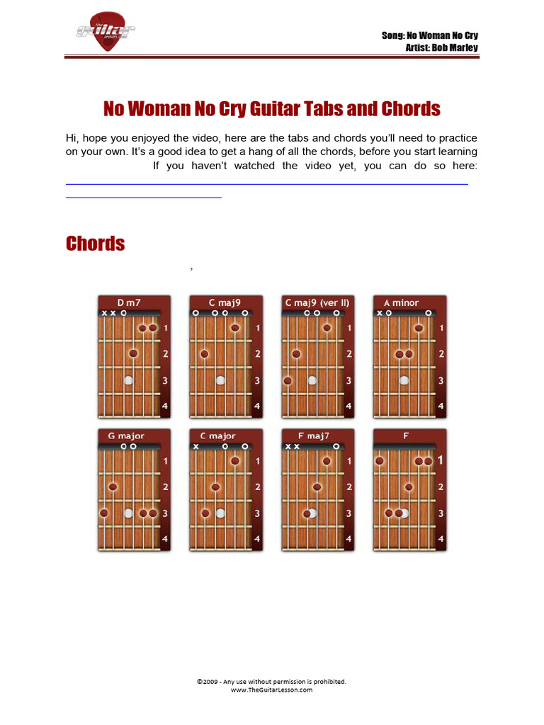 No Woman No Cry Tabs | PDF