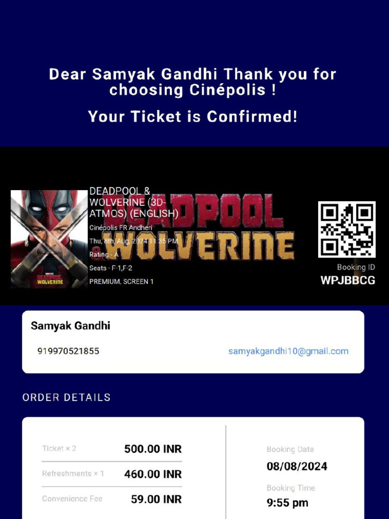 Cinepolis 2 Tickets | PDF