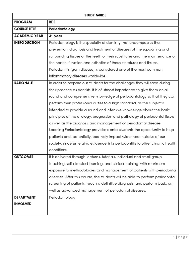 BDS Study Guide Periodontology-Iii | PDF