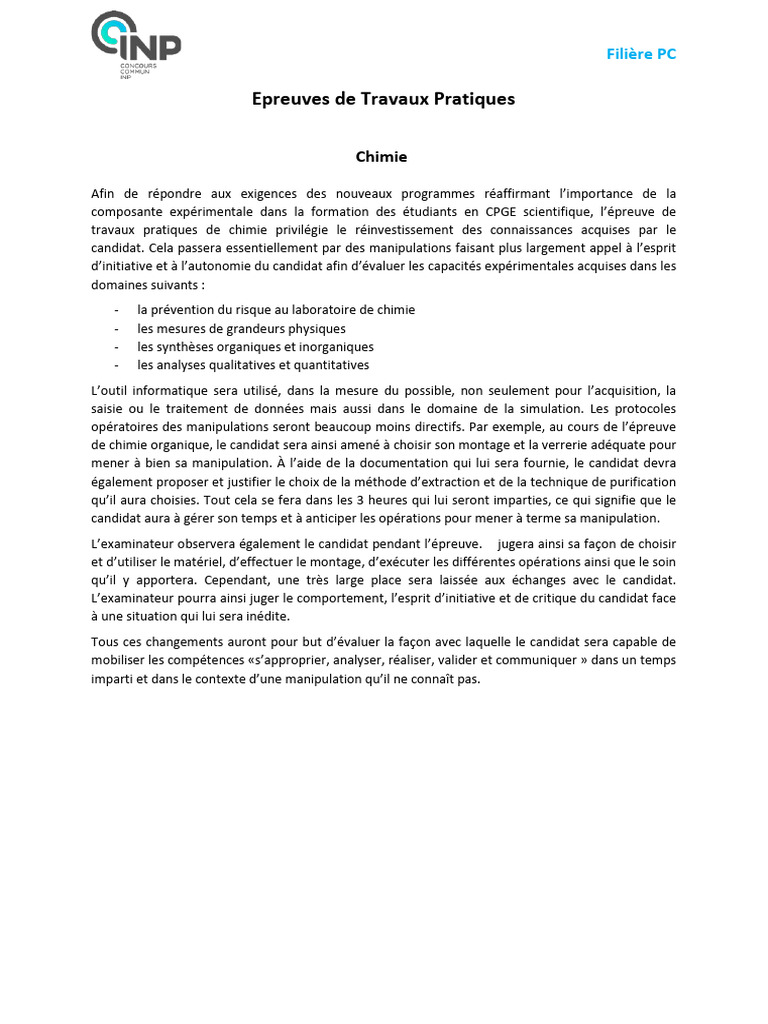 TP2019 Chimie Physique | PDF