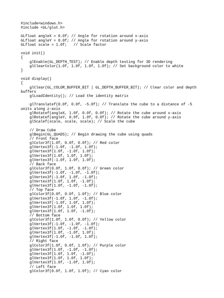 Prog5 3d Transformations | PDF