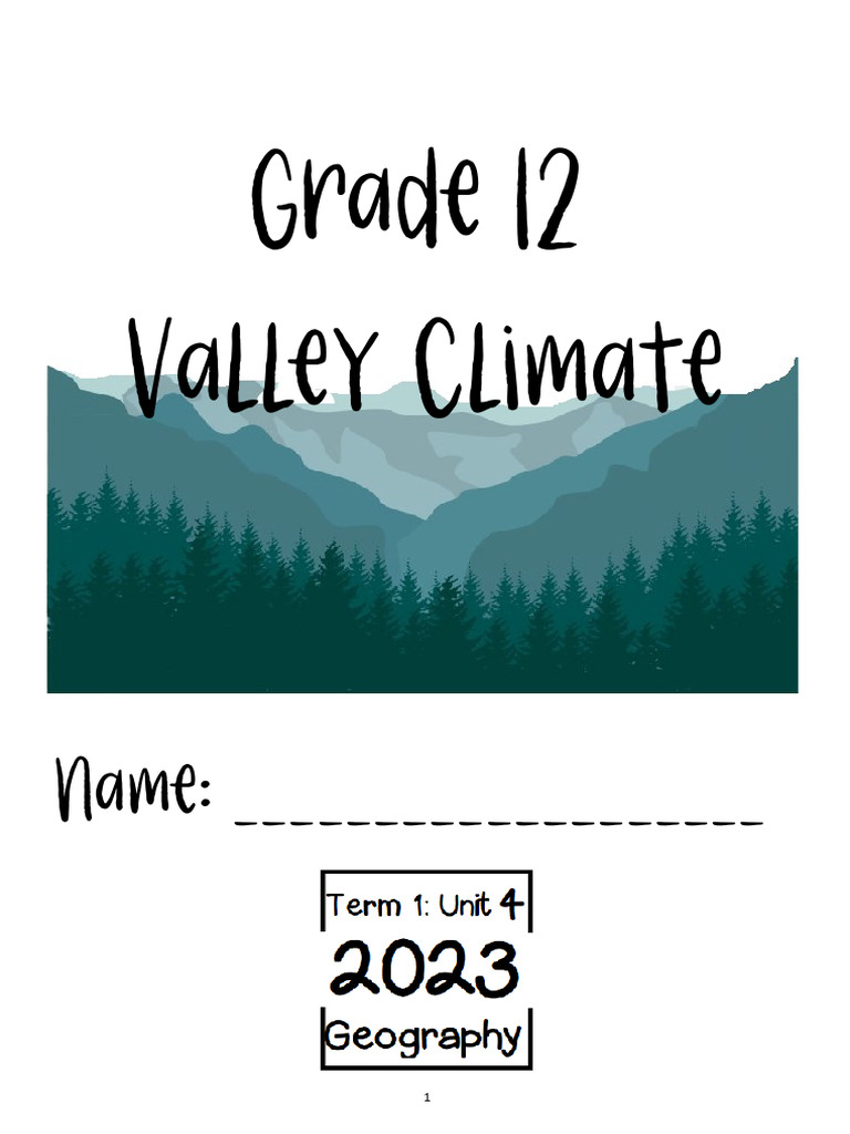 Valley Climates 2023 Grade 12 | PDF | Frost | Fog