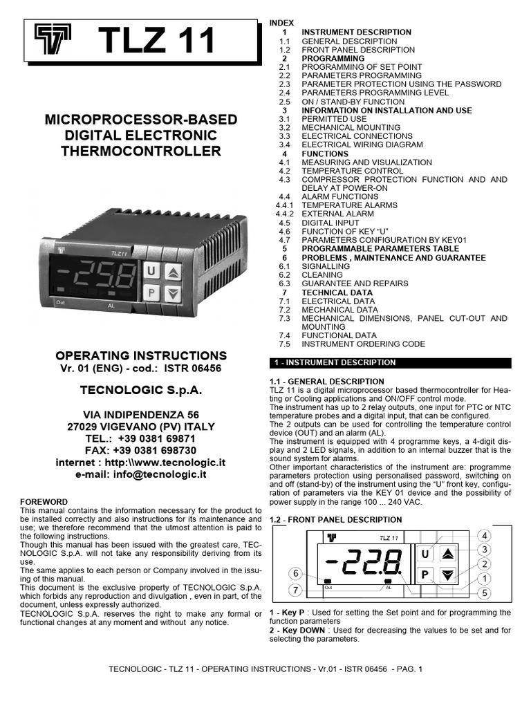 CONTROLLEUR DE TEMPERATURE MZ | PDF