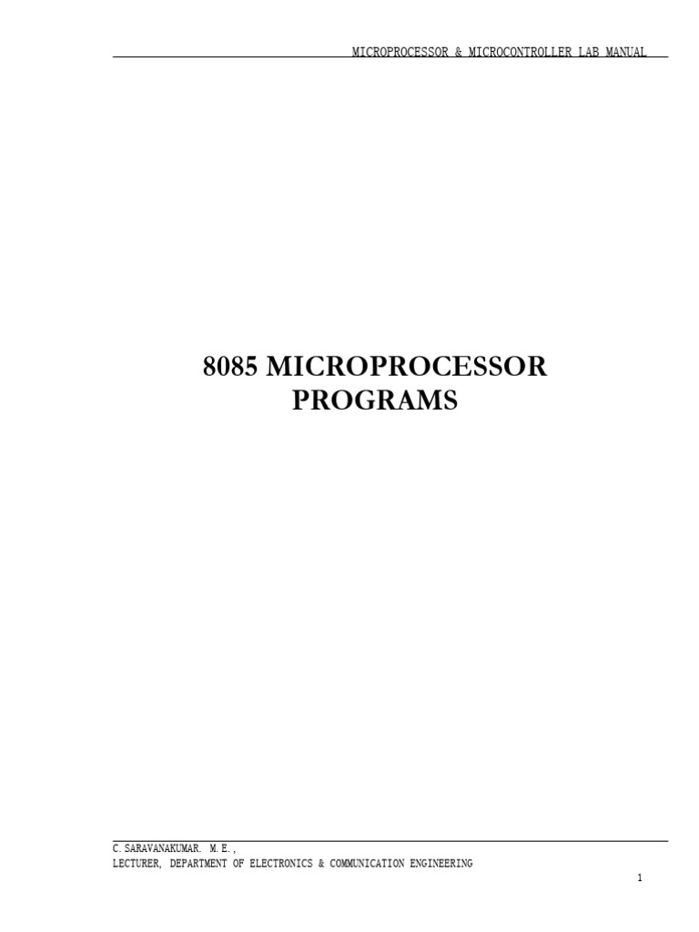 BCA Microprocessor Labsheet (2023) | PDF