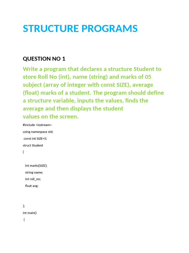 Structure Programs | PDF