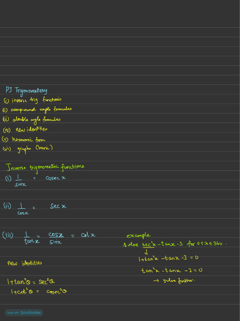 Trigonometric Identities and Formulas | PDF | Trigonometry ...