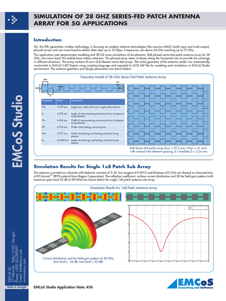 Application Note 5G Antennas Simulation 8x8 Patch Array | PDF | Antenna ...