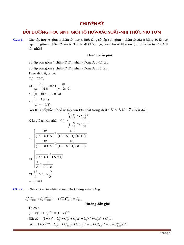 BDHSG Dai So To Hop | PDF