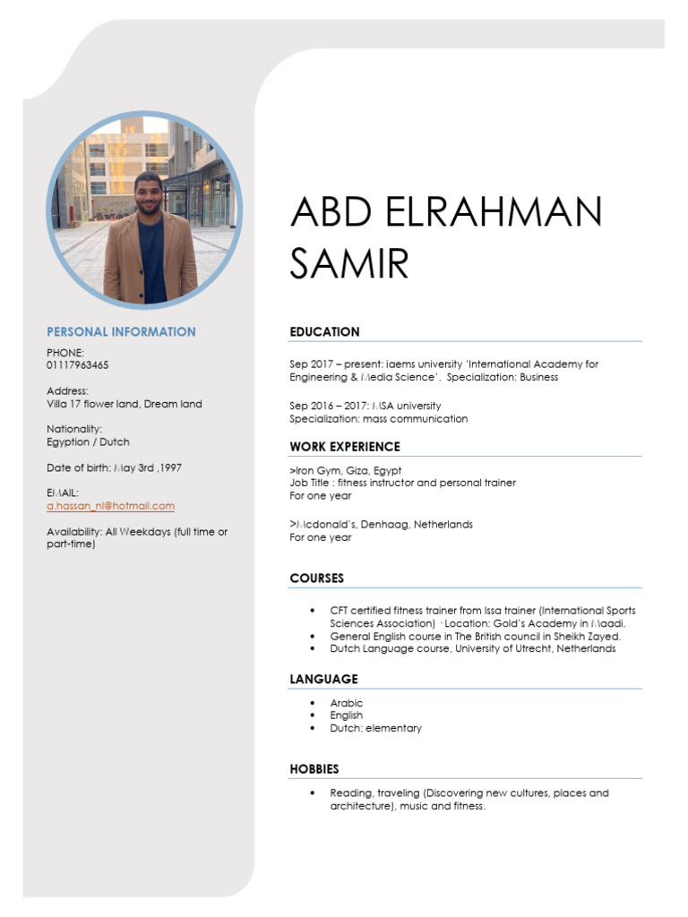 Abd Elrahman Samir _ Cv | PDF