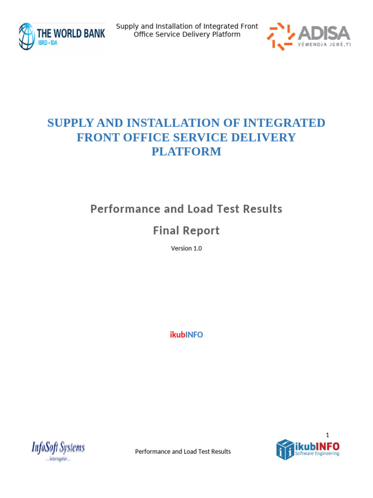 Annex 9 – Performance and load test plan | PDF