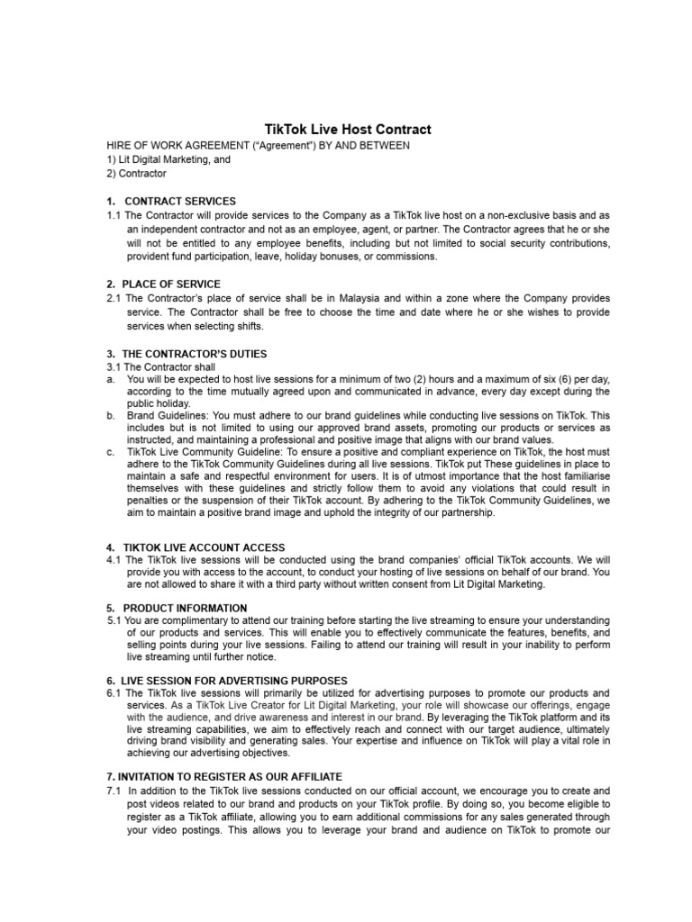 Lit Digital Marketing - Offer Letter Live Host 2 | PDF