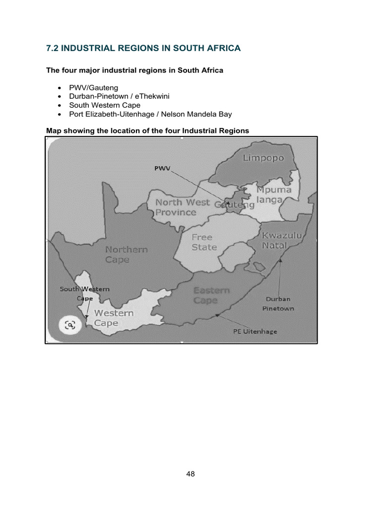 Industrial Regions in Sa Core Notes | PDF
