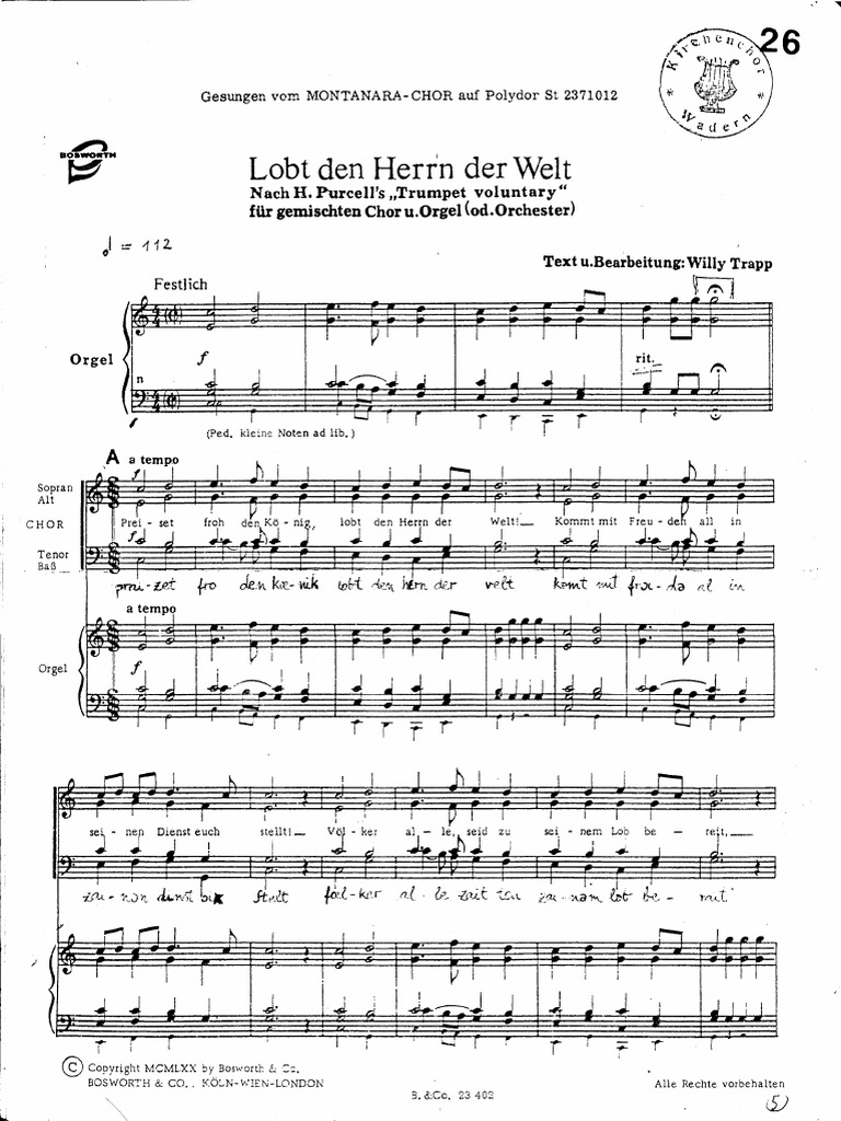 Lobt Den Herrn Der Welt - Willy Trapp | PDF