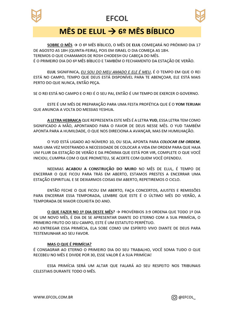 Mês de Elul | PDF