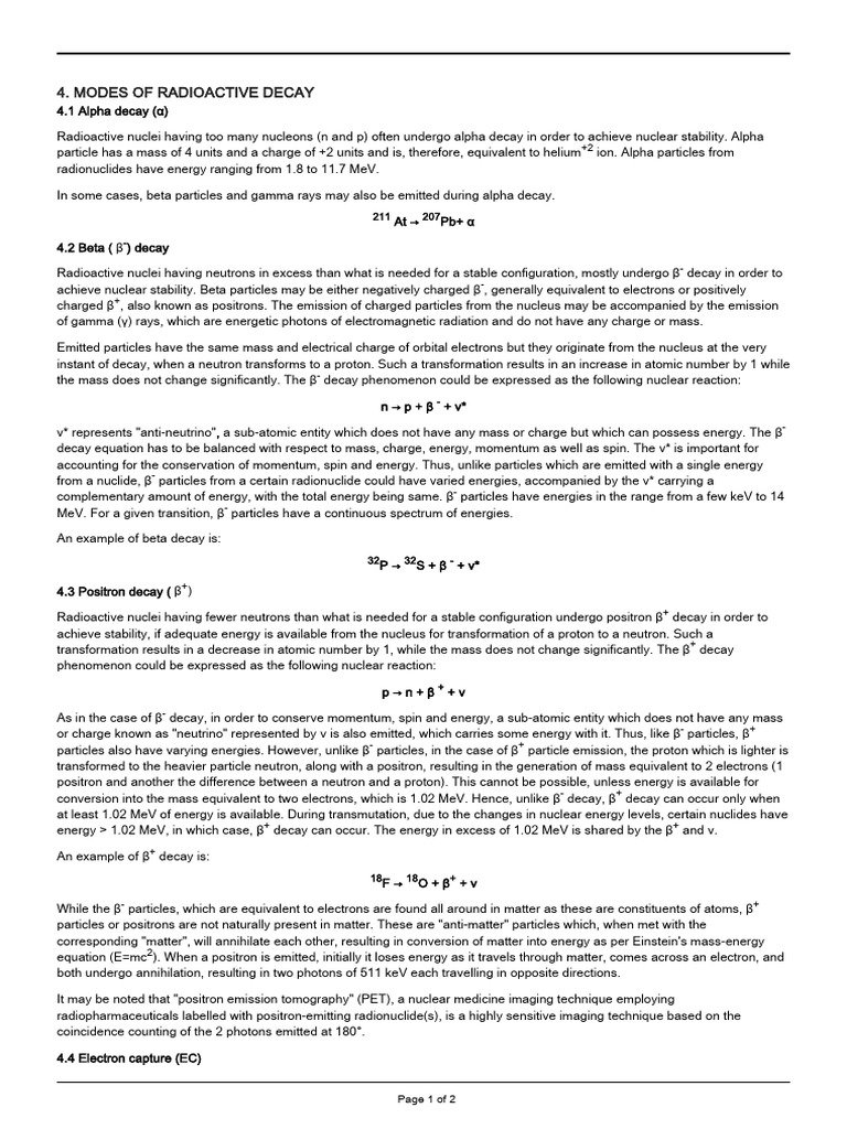 6 3 1 4 4 - Modes-Of-Radioactive-Decay | PDF