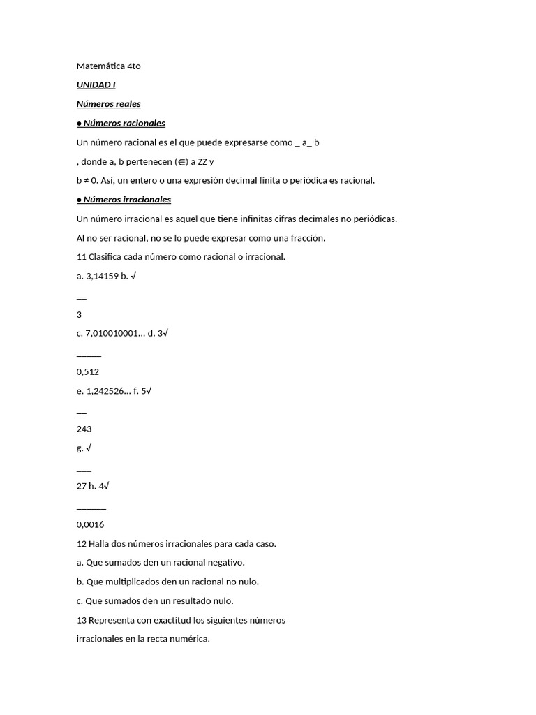 Matemática 4to | PDF