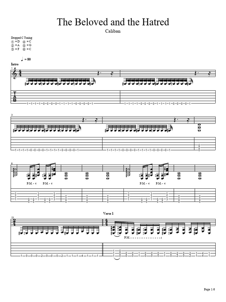 10 - Tablatures-Tk at Caliban - The Beloved and The Hatred | PDF