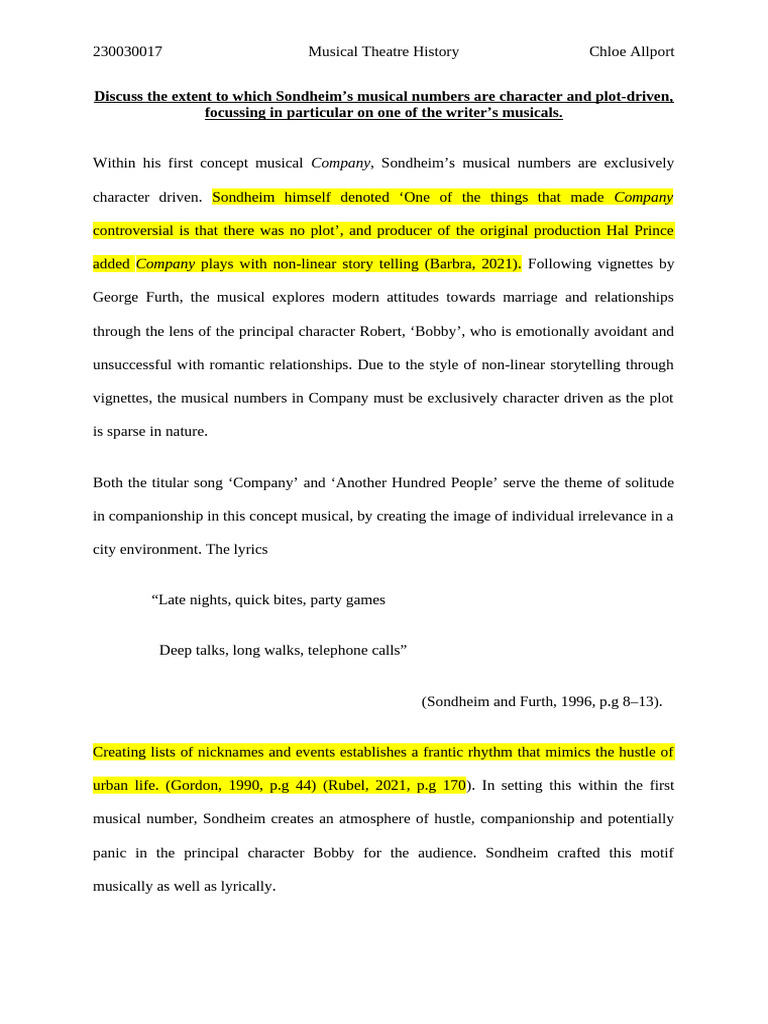 MT History Sondheim 2 | PDF