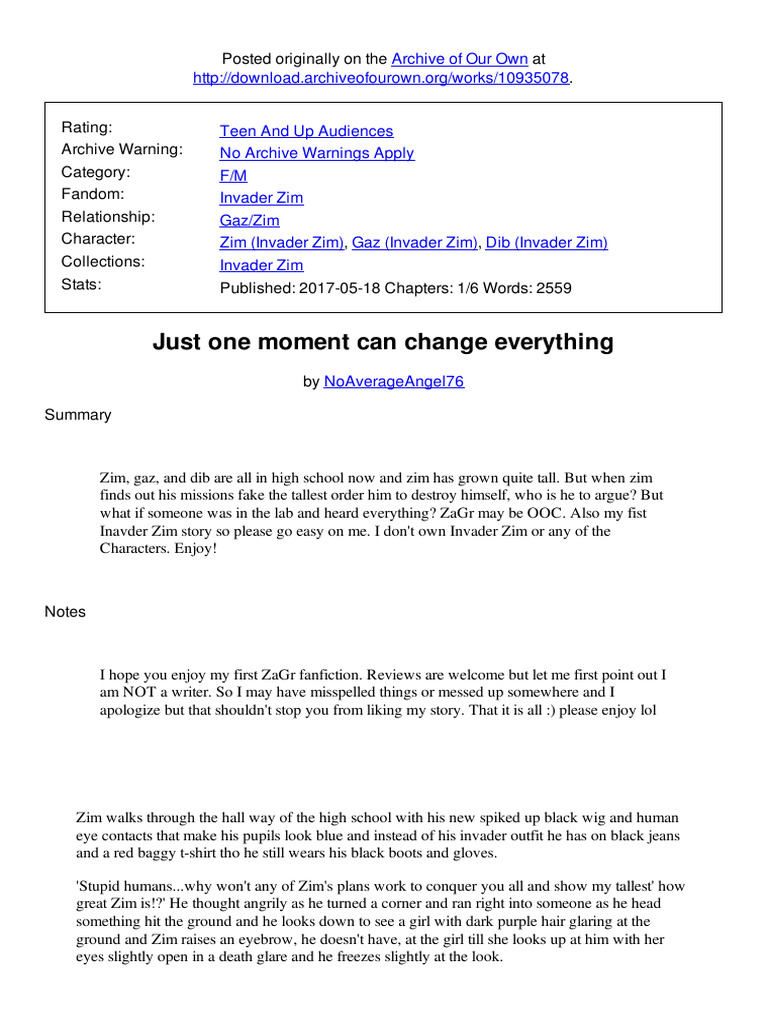 Just One Moment Can Change | PDF