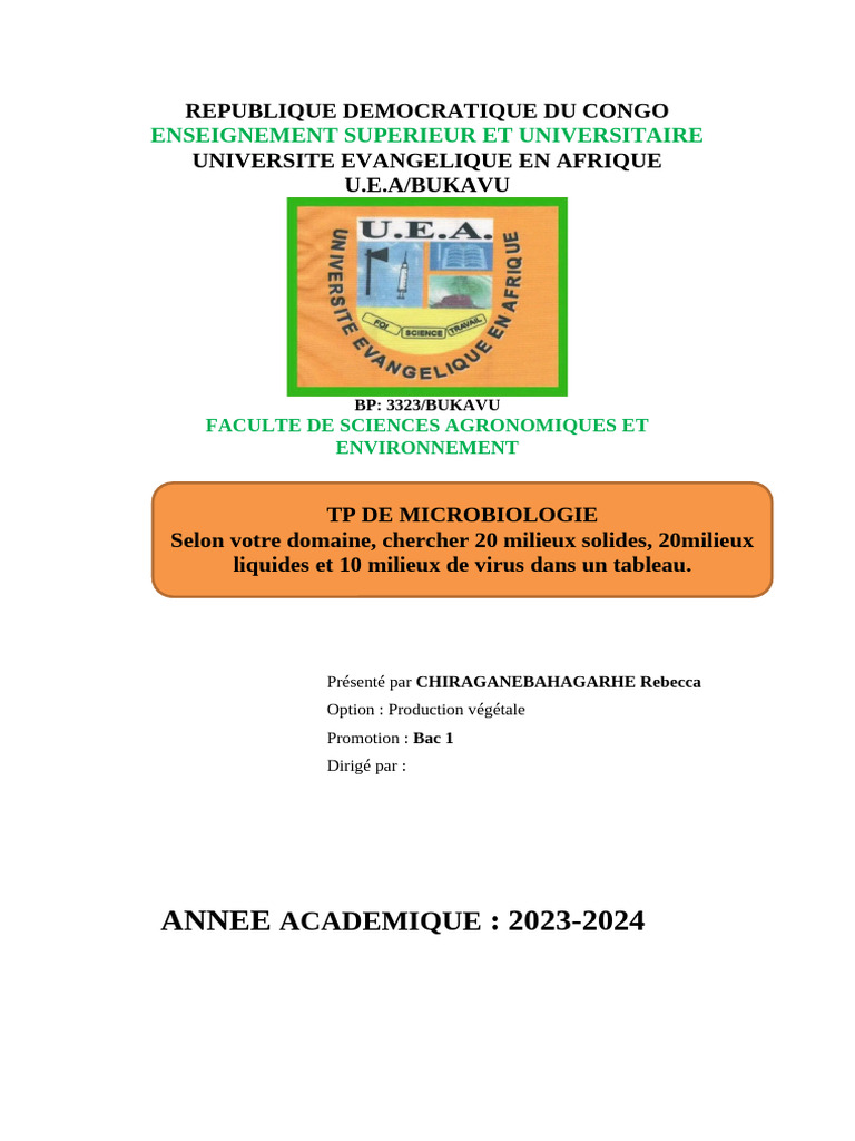 TP Microbiologie | PDF