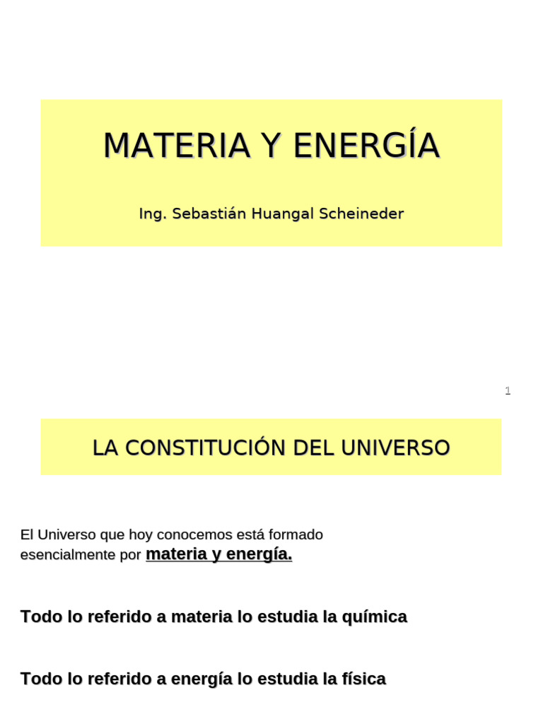 Materia y Energia Capítulo 1 | PDF