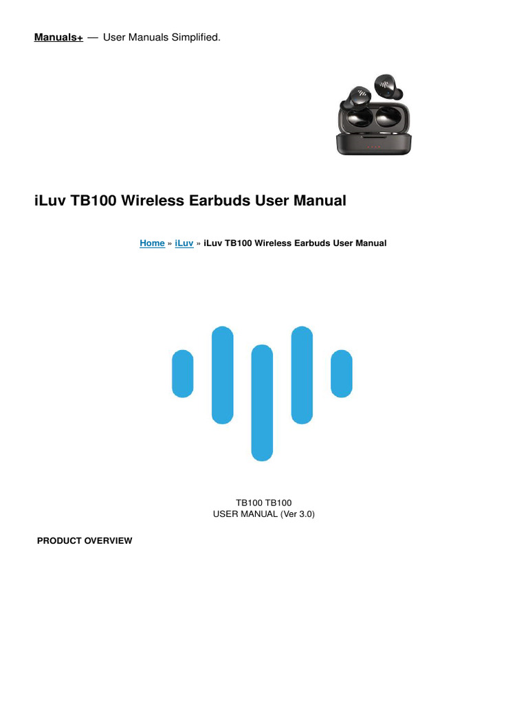Tb100 Wireless Earbuds Manual | PDF