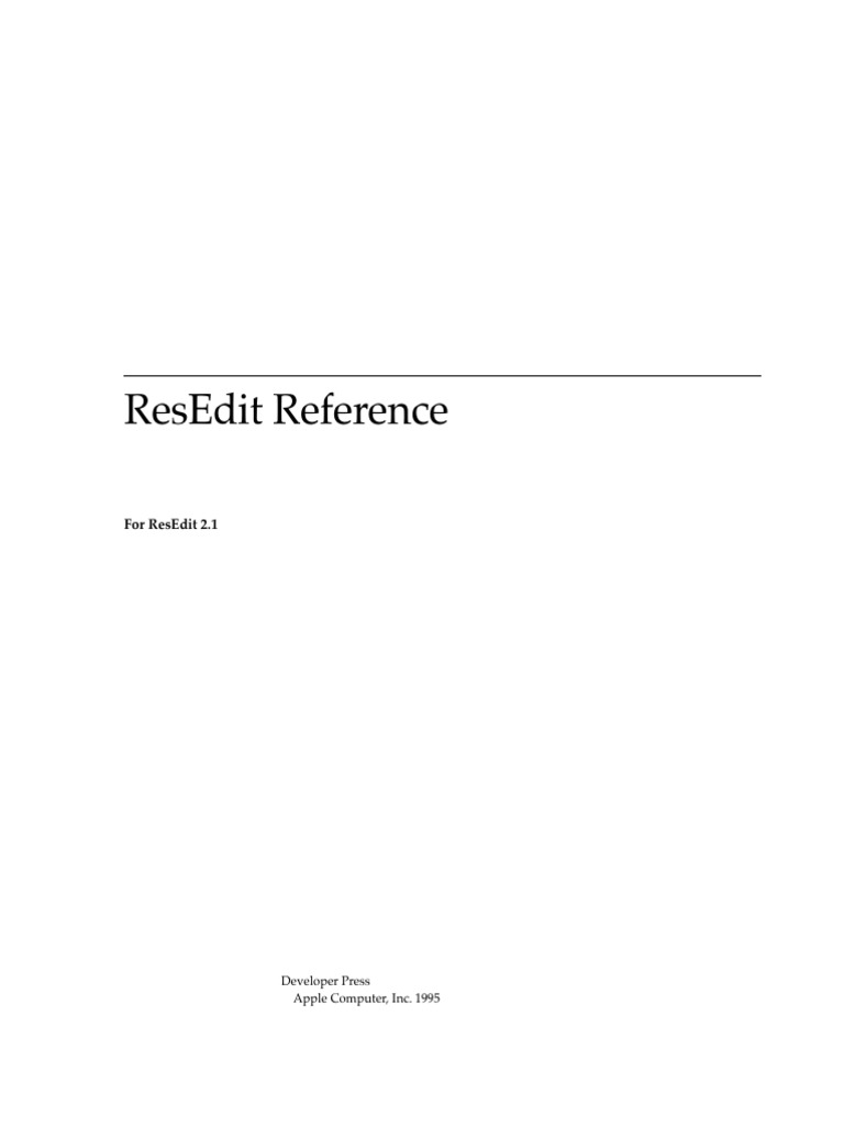 ResEdit Reference For Macintosh System Software | PDF