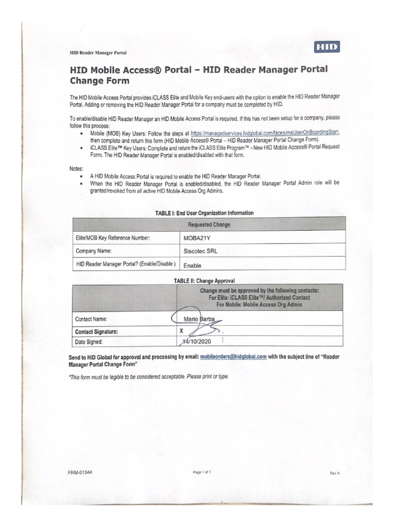 HID Reader Manager Portal | PDF