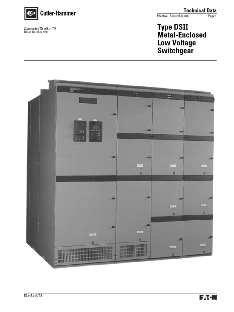 Dsii Low Voltage Switchgear Technical Data Td44b01ate | PDF