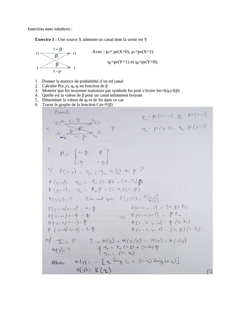 Exercices Avec Solutions | PDF
