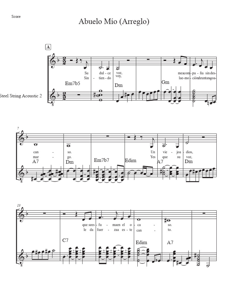 Abuelo Mío Forma - Score | PDF