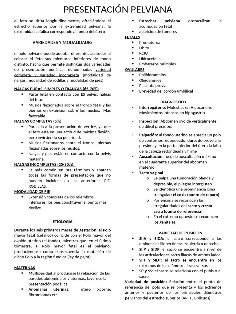 Mecanismo de Parto Podalico | PDF