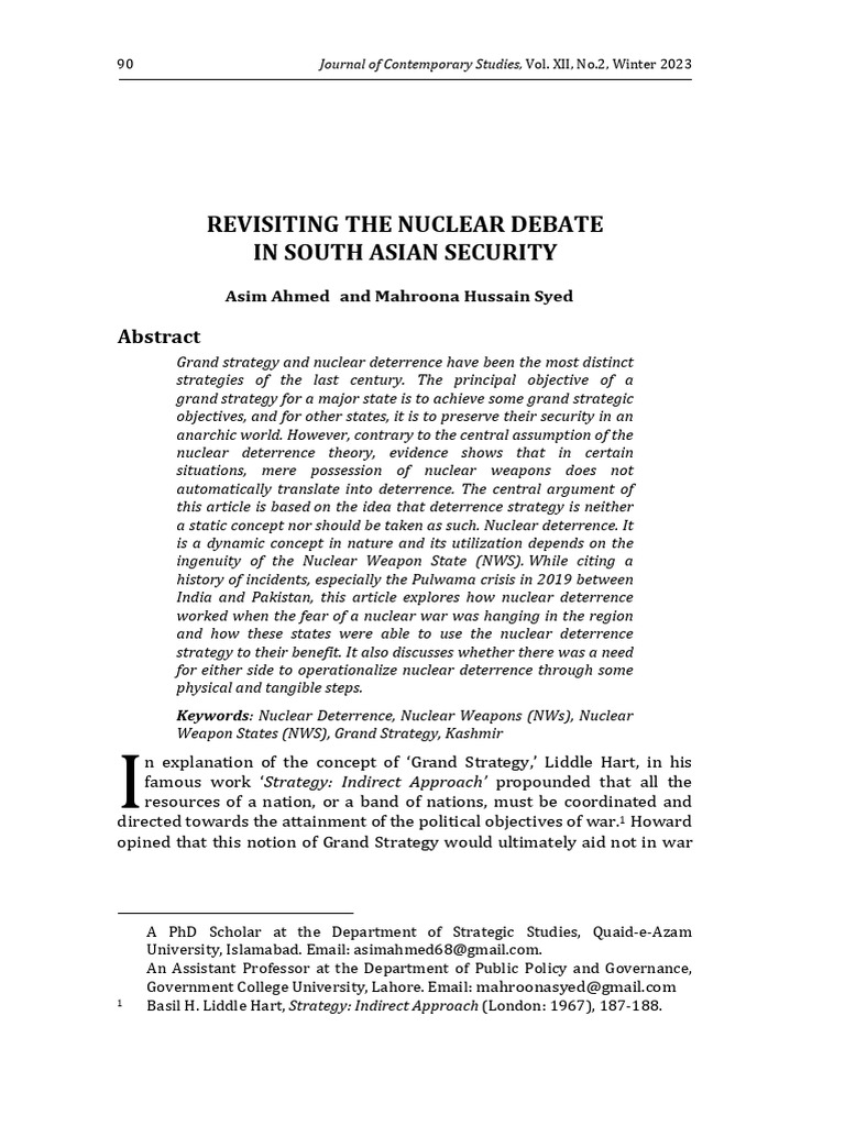 Revisiting The Nuclear Debate | PDF