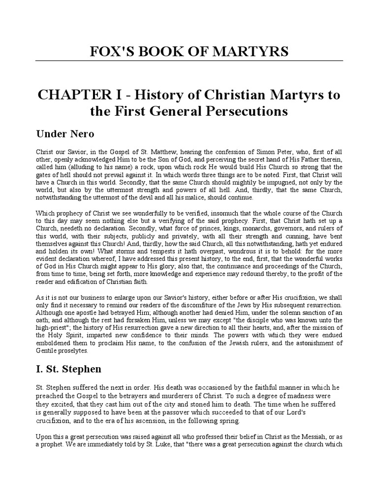 Fox's Book of Martyrs | PDF | Saint Peter | Jesus
