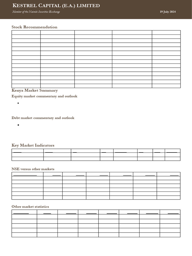 Kestrel_Weekly_Commentary_19_July_2024 | PDF